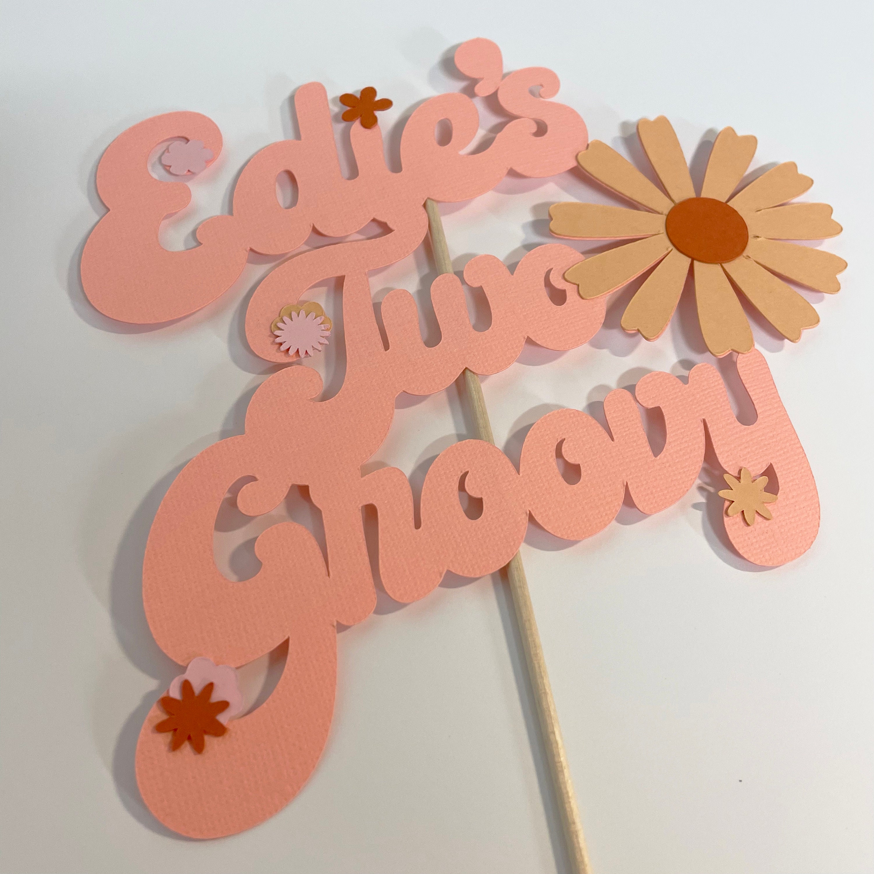 Two Groovy Cake Topper Groovy Cake Topper Second Birthday - Etsy