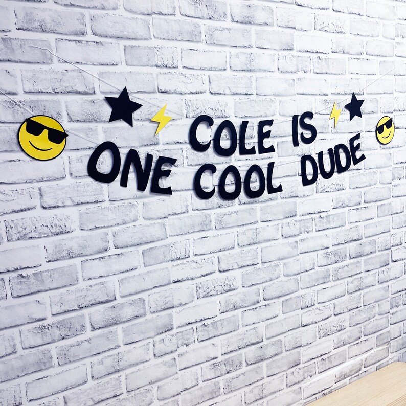One Cool Dude Birthday Party Banner, One Cool Dude Party, One Cool Dude ...
