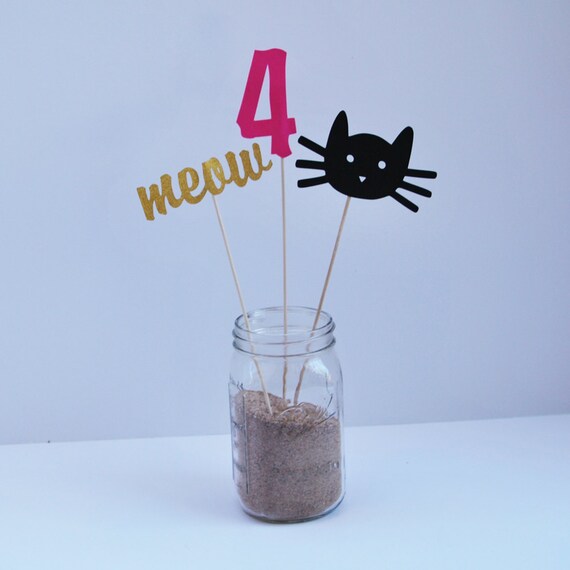 Cat Centerpiece Cat Party Table Decoration Cat Birthday | Etsy