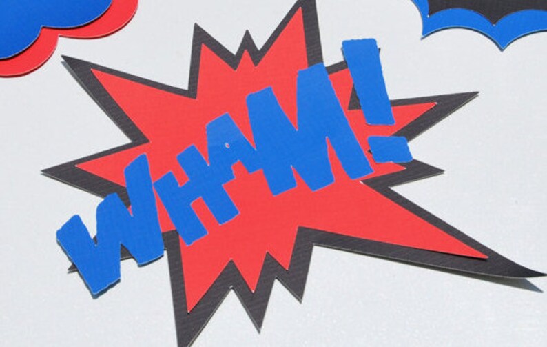 Wham Sign Pow Sign Smash Sign Super Hero Wall Decorations - Etsy Canada