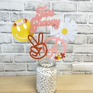 Two Groovy Party Centerpiece, Two Groovy Birthday Decor, Woodstock ...