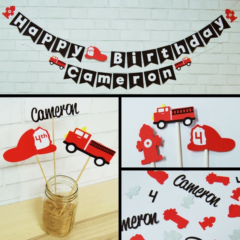Fire Truck Birthday Banner Fire Truck Banner Fire Truck - Etsy