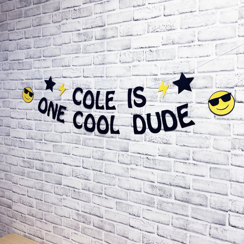One Cool Dude Birthday Party Banner, One Cool Dude Party, One Cool Dude ...