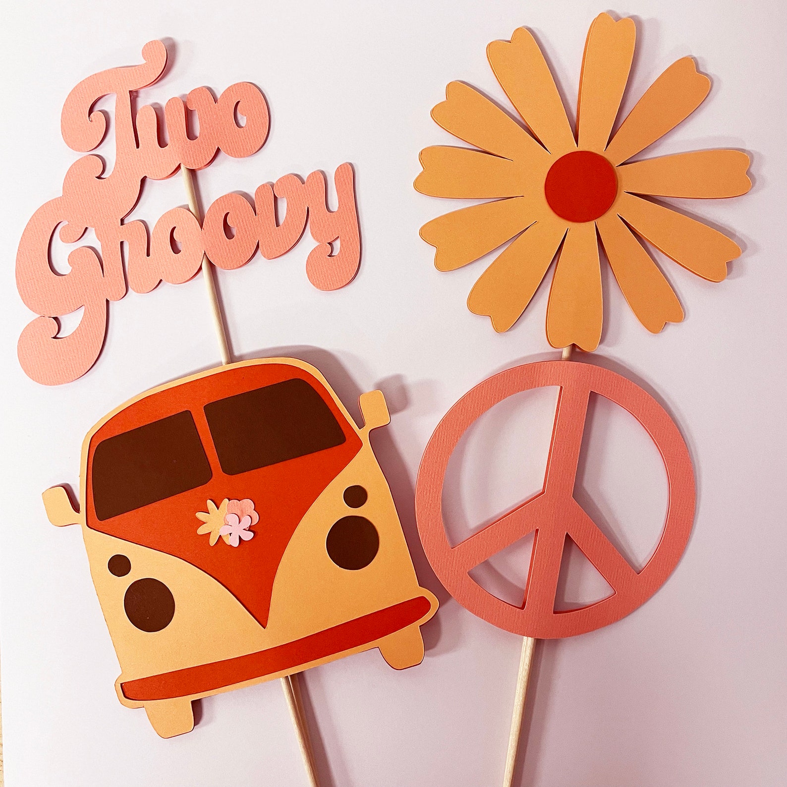 Two Groovy Party Centerpiece Two Groovy Birthday Decor - Etsy