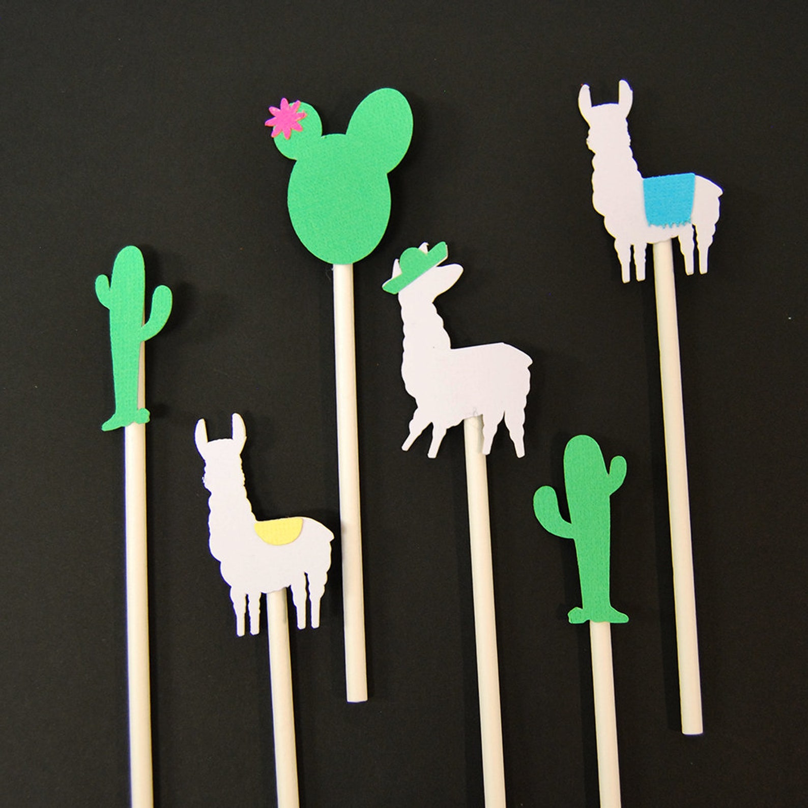 Llama and Cactus Cupcake Toppers Llama Cupcake Toppers | Etsy