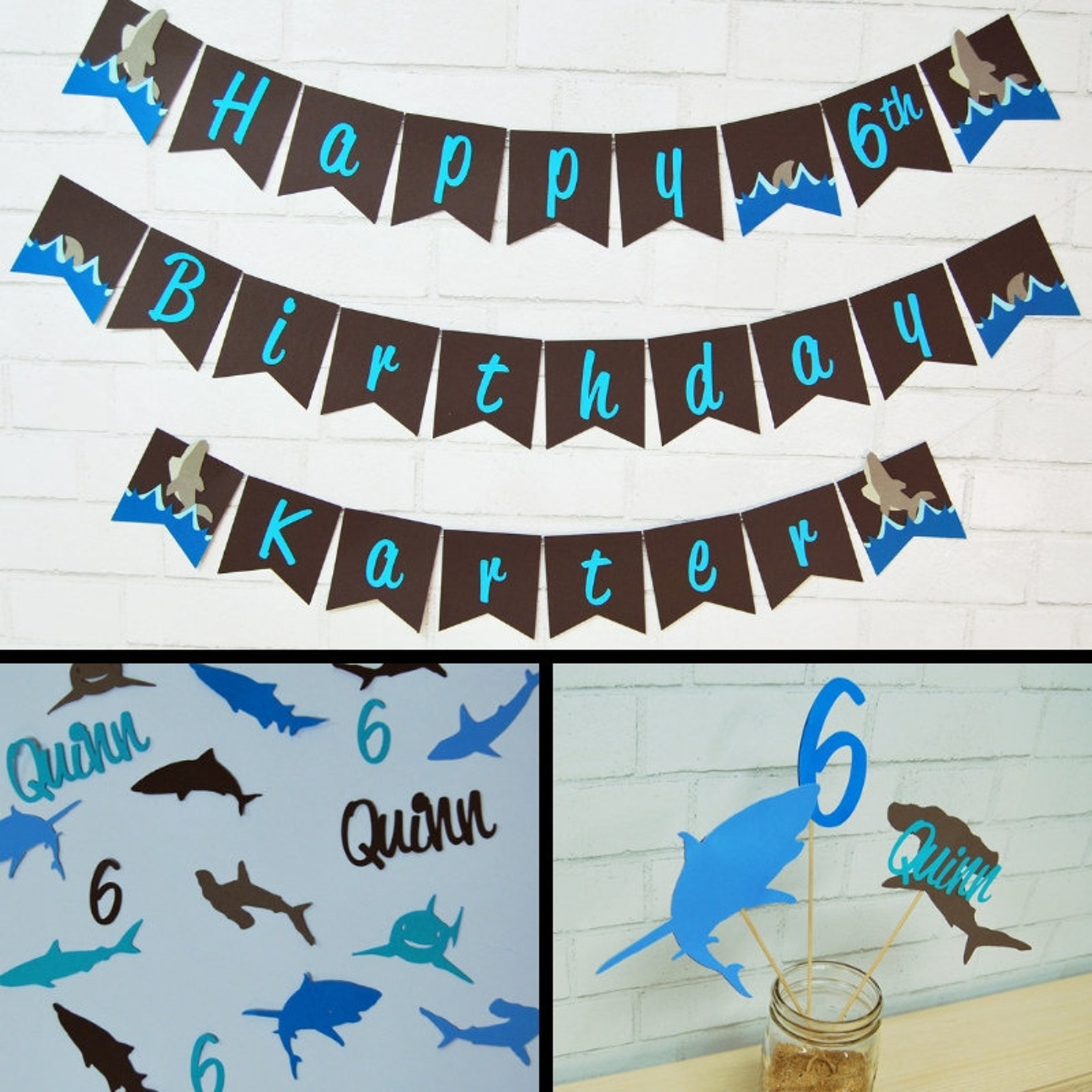 Shark Confetti Shark Party Confetti Shark Birthday Decor - Etsy