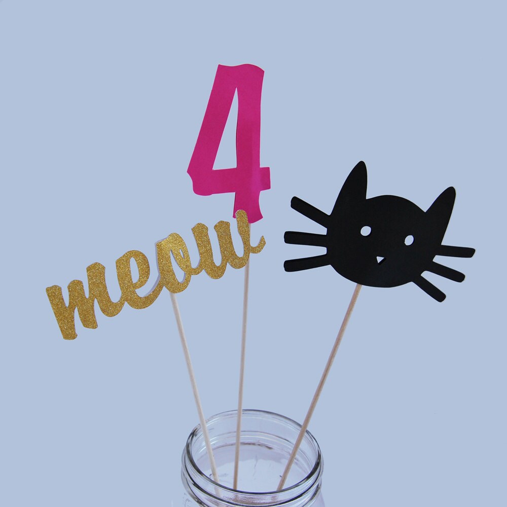Cat Centerpiece Cat Party Table Decoration Cat Birthday - Etsy