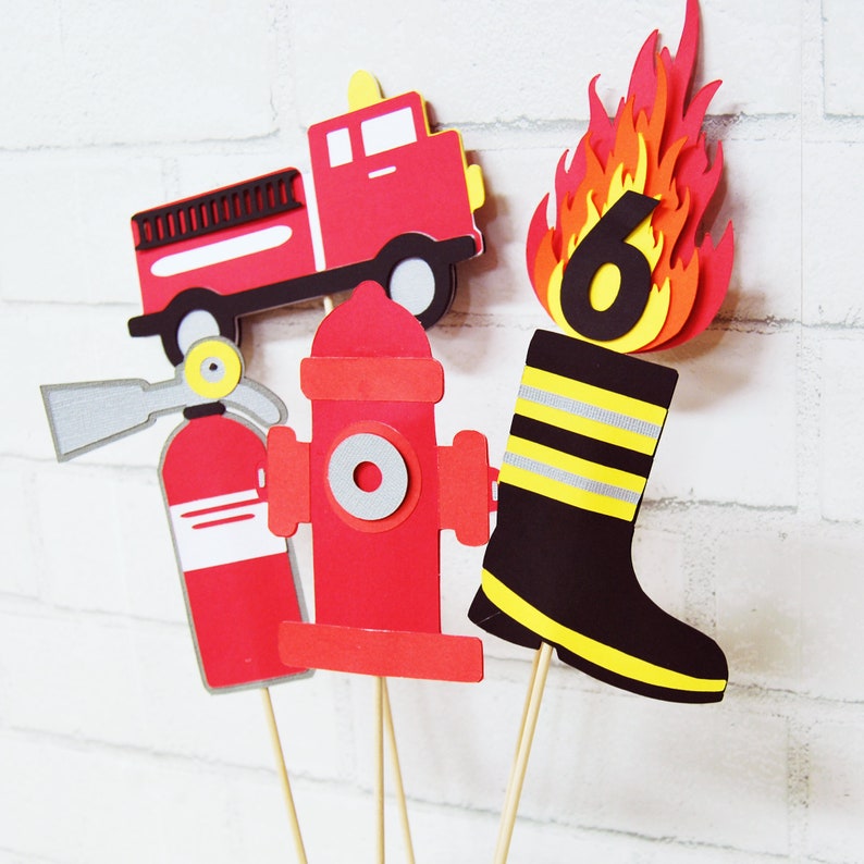 3D Firefighter Party Centerpiece, Fireman Birthday Party Decor ...