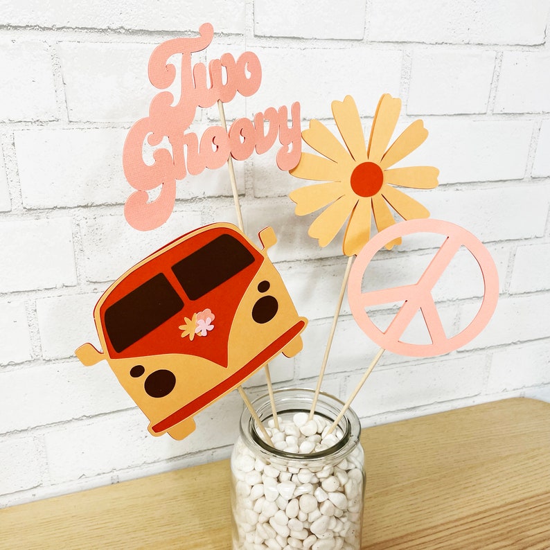Two Groovy Party Centerpiece Two Groovy Birthday Decor - Etsy