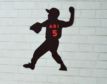 Baseball Player Paper Cutout - Etsy