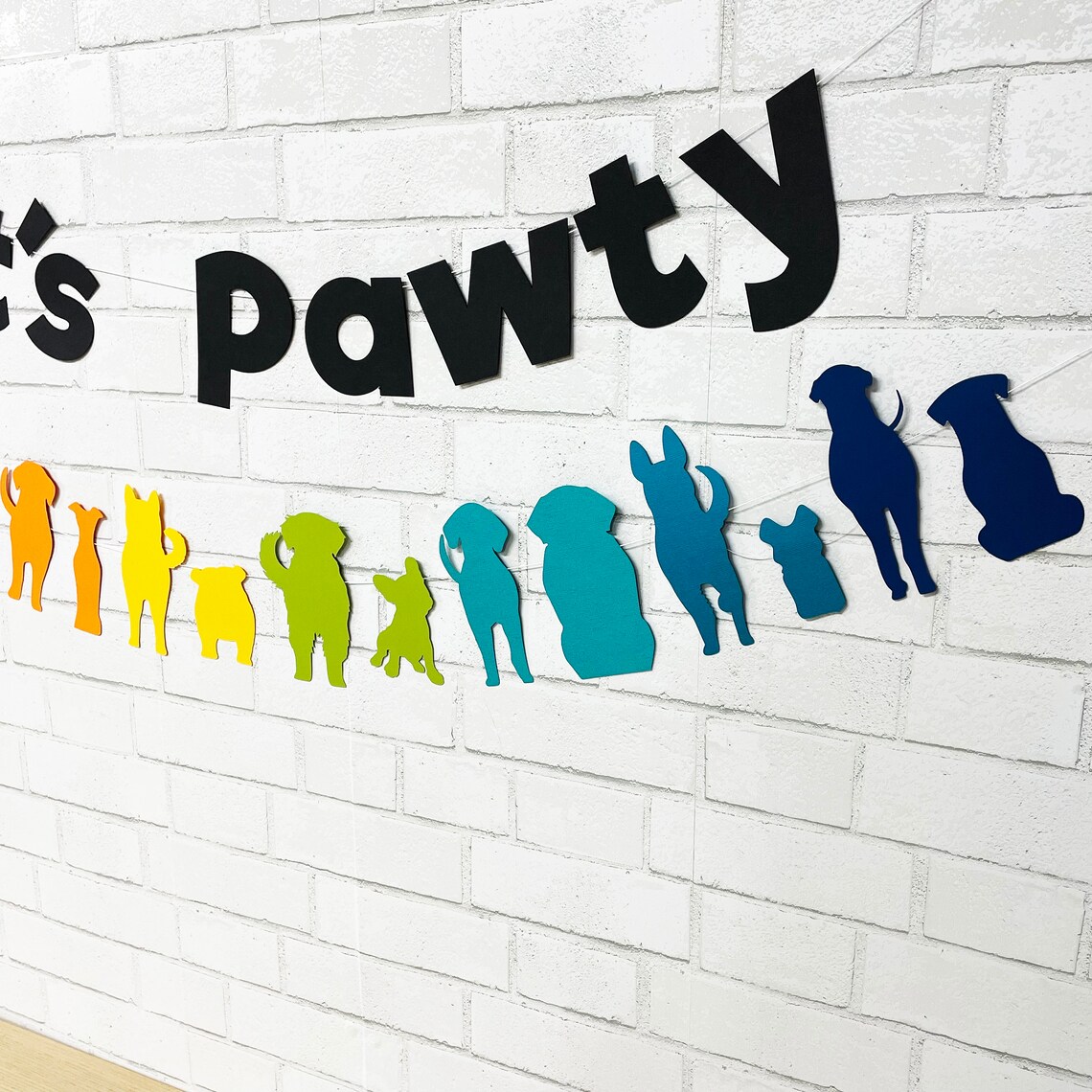 Let's Pawty Banner Puppy Party Banner Let's Pawty. | Etsy