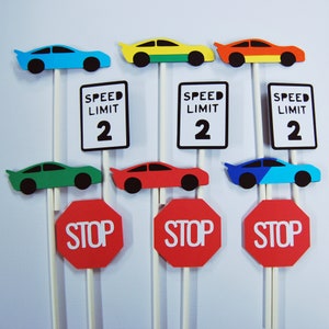 Race Car Cupcake Toppers, Race Car Birthday, Race Car Party Decor, Two ...