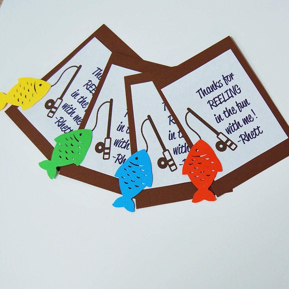 Thanks for Reeling in the Fun Cards Fish Birthday Thank You - Etsy