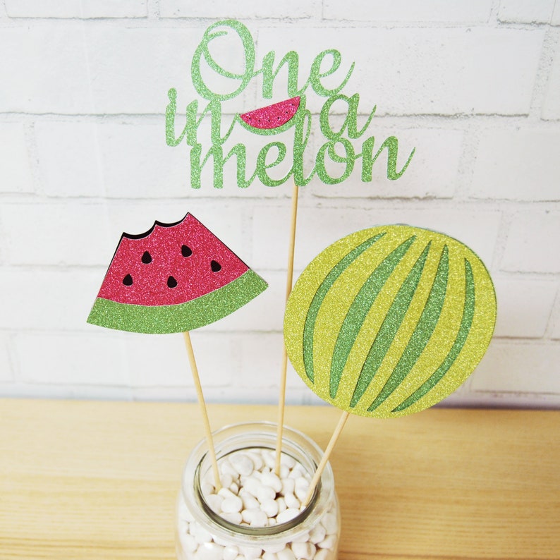 One in A Melon Centerpiece, Watermelon Centerpiece, Glitter Watermelon ...