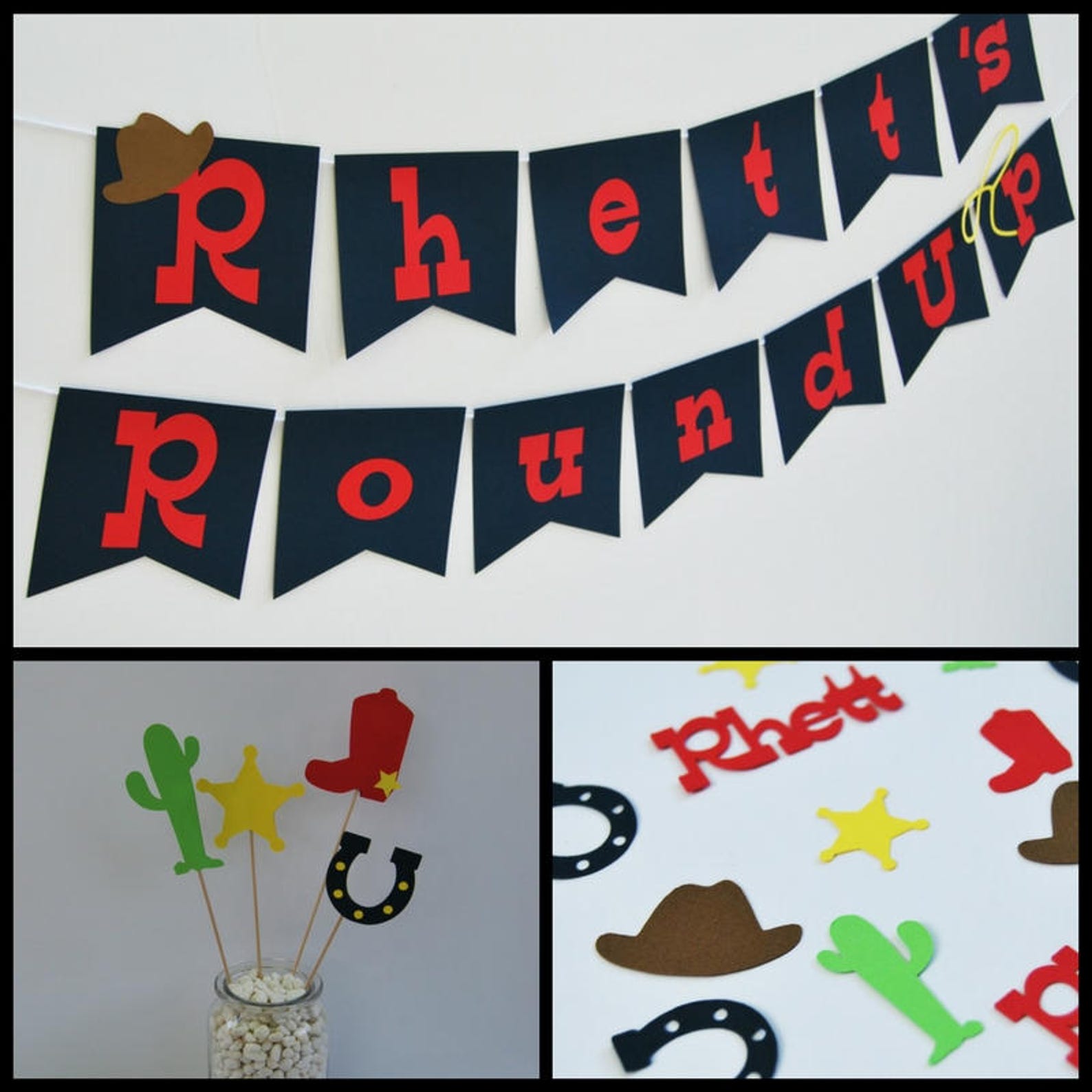 Banner de vaquero banner de cumpleaños de vaquero banner de | Etsy