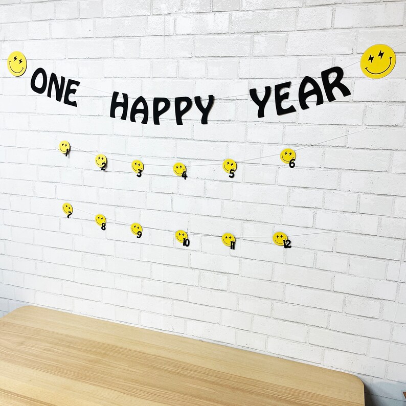 One Happy Year Monthly Photo Banner One Happy Dude First - Etsy
