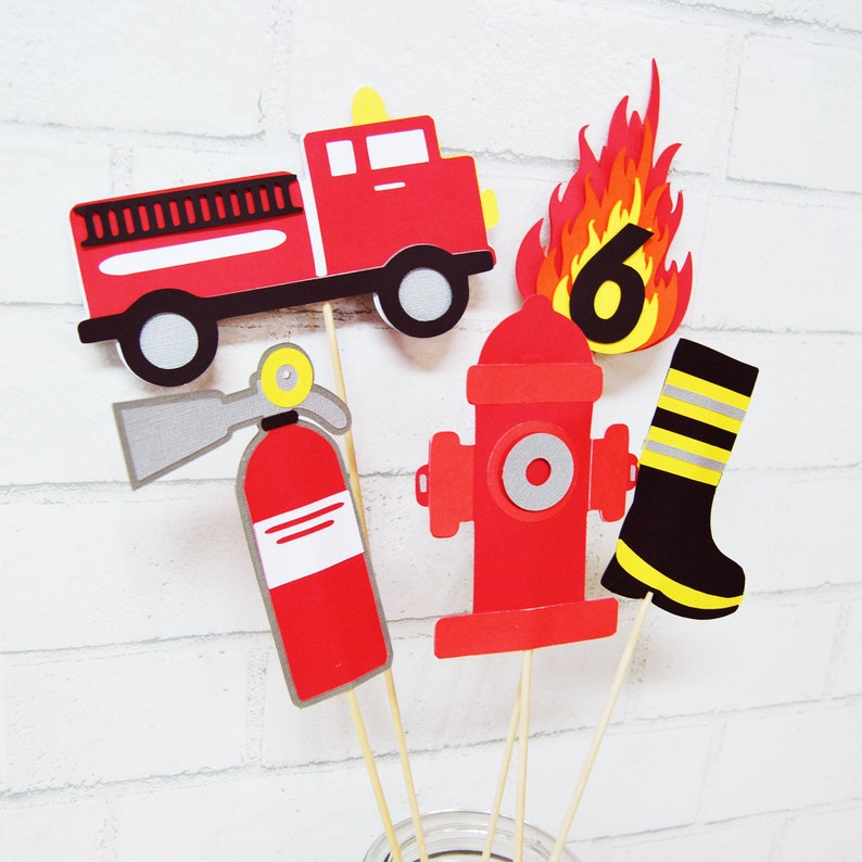 3D Firefighter Party Centerpiece, Fireman Birthday Party Decor ...