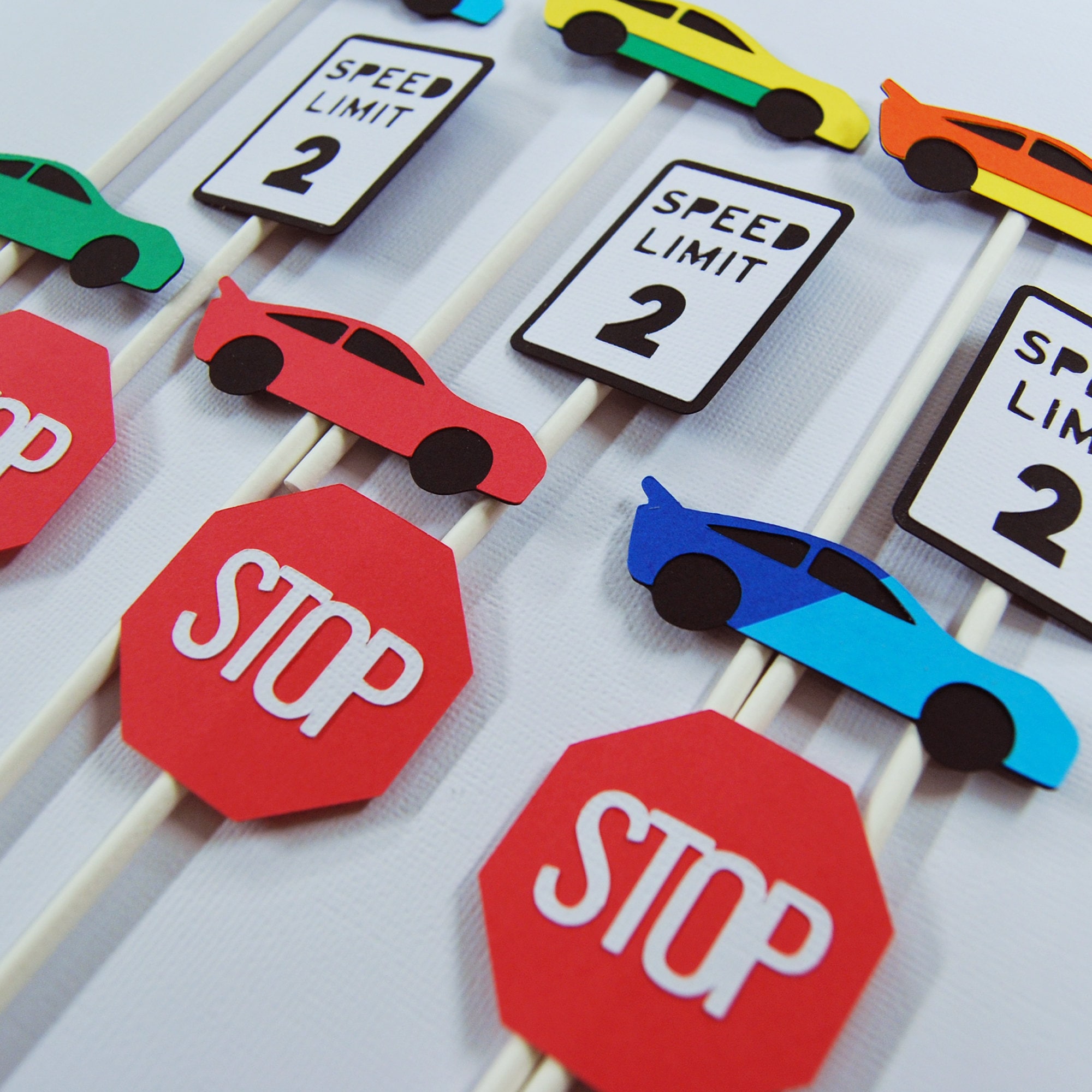 Race Car Cupcake Toppers, Race Car Birthday, Race Car Party Decor, Two ...