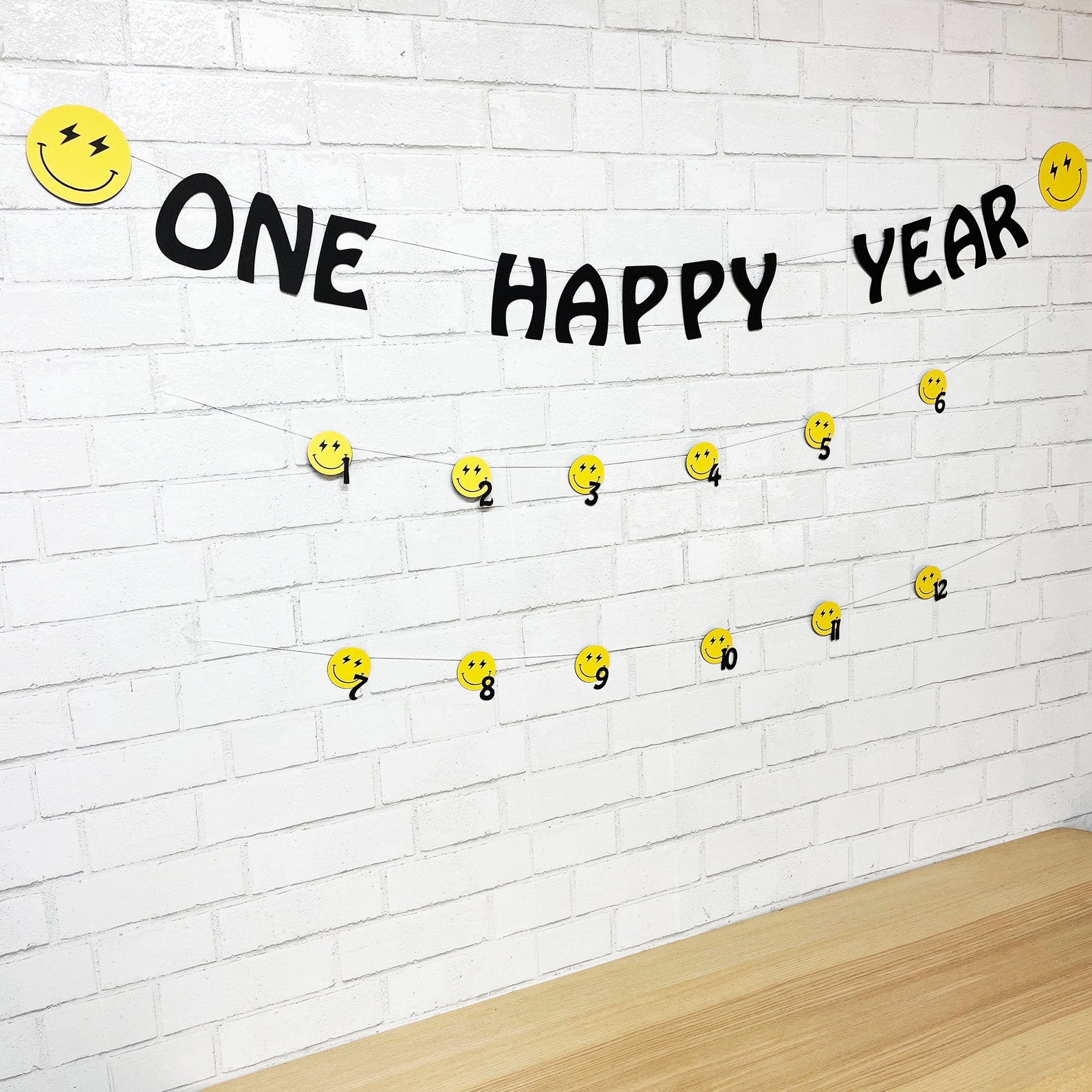 One Happy Year Monthly Photo Banner One Happy Dude First - Etsy