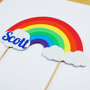 Rainbow Cake Topper, Rainbow Birthday Cake Topper, Rainbow Party Table ...