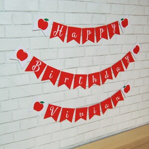 Apple Birthday Banner, Apple Banner, Apple Birthday Decoration, Apple ...