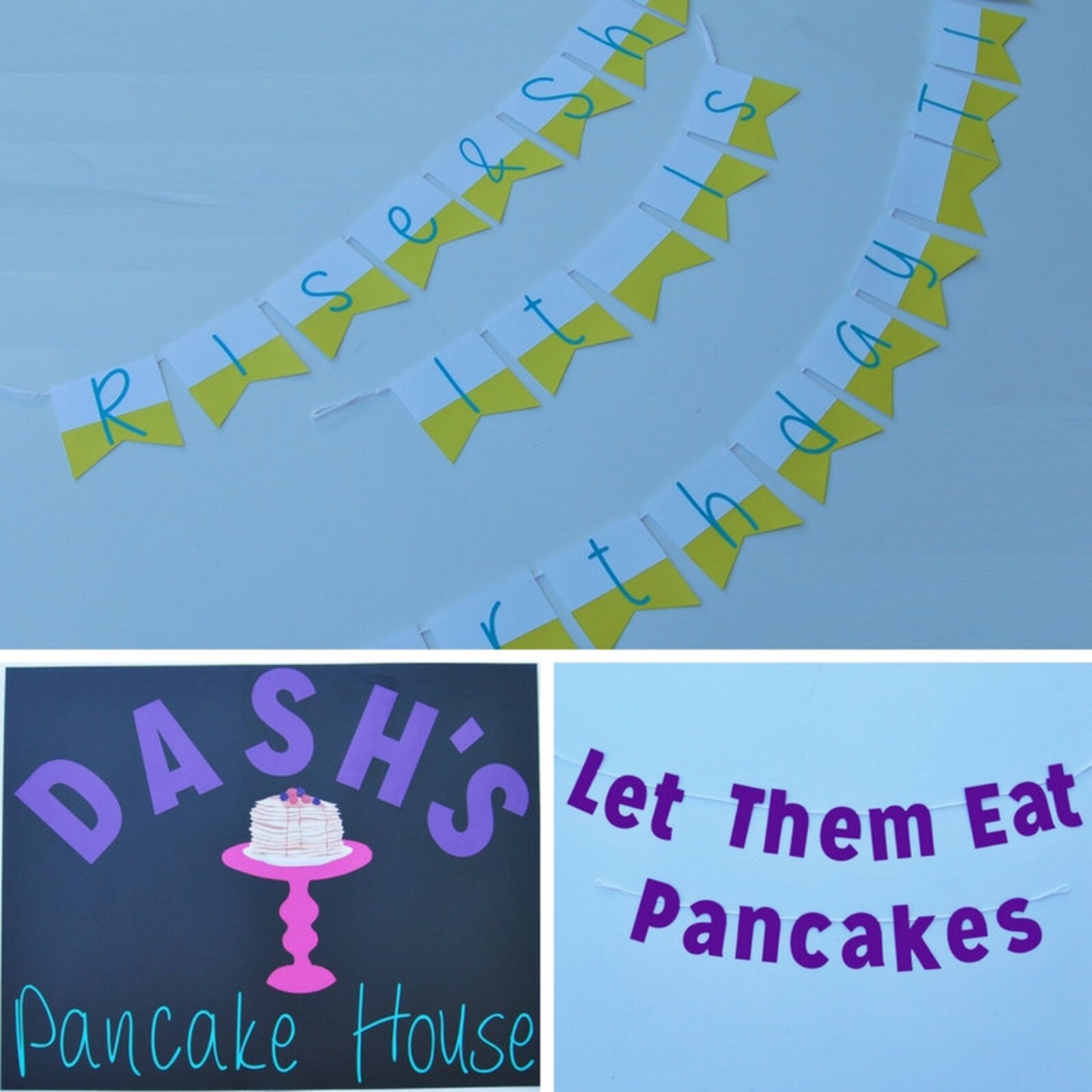 Rise and Shine Birthday Banner Pajama Party Birthday Banner - Etsy