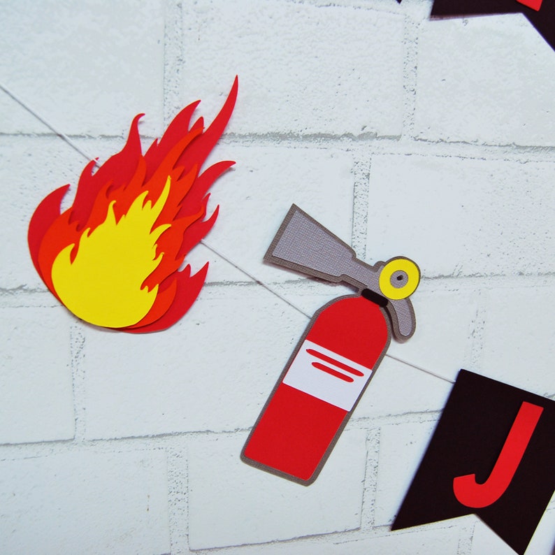 3D Fireman Birthday Banner Firefighter Birthday Banner - Etsy