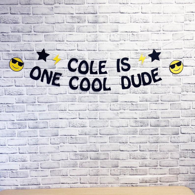 One Cool Dude Birthday Party Banner One Cool Dude Party One - Etsy