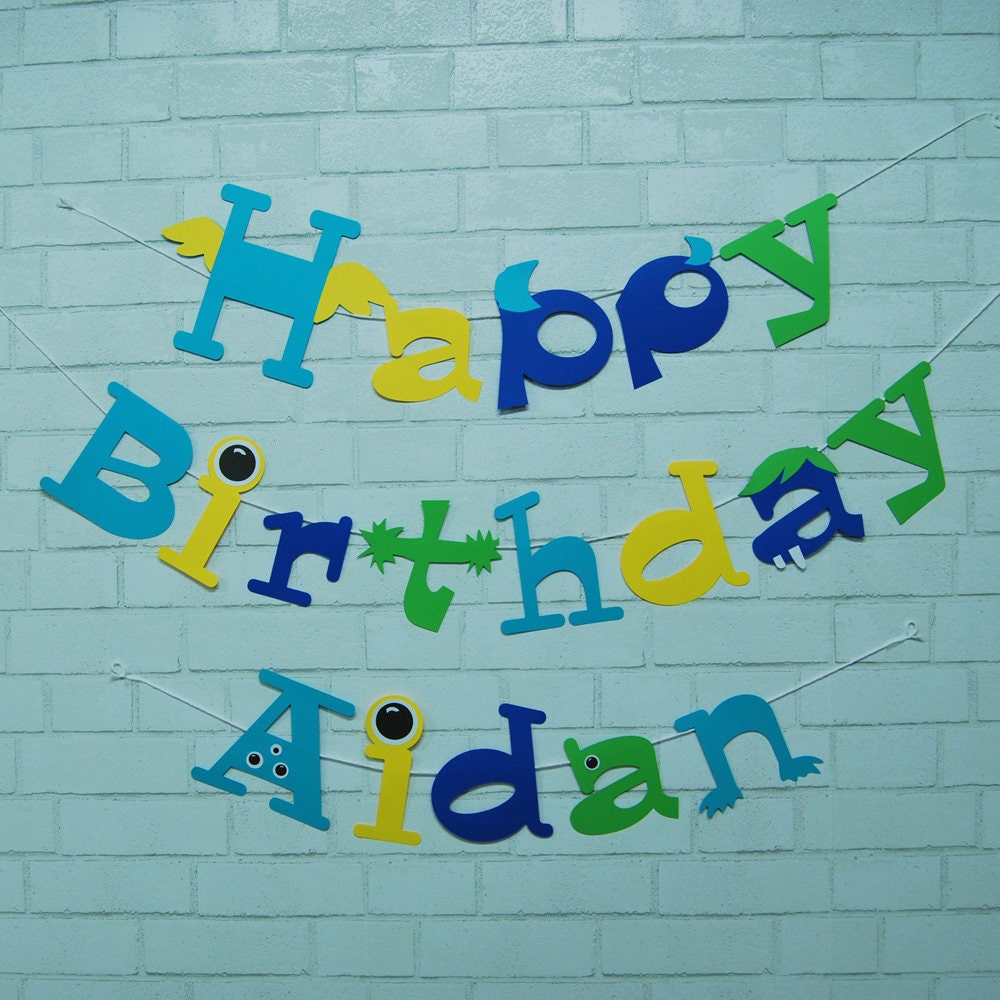 Monster Party Banner Monster Birthday Banner Monster Party - Etsy