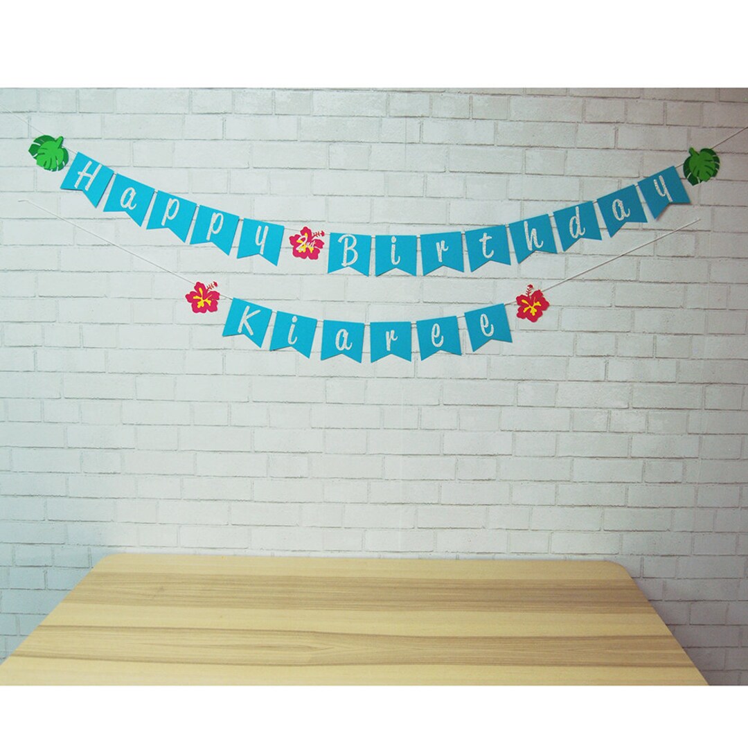 Tropical Birthday Banner Tropical Flowers Birthday Banner - Etsy