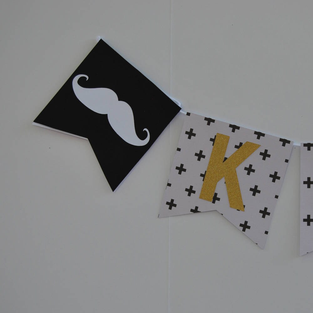 Mustache Banner Little Man Banner Mustache & Bowtie Baby - Etsy