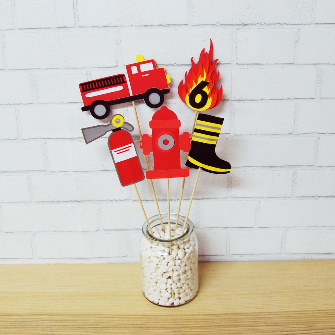 3D Firefighter Party Centerpiece, Fireman Birthday Party Decor ...