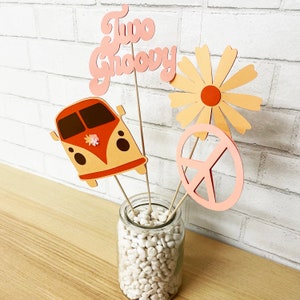 Two Groovy Party Centerpiece Two Groovy Birthday Decor - Etsy