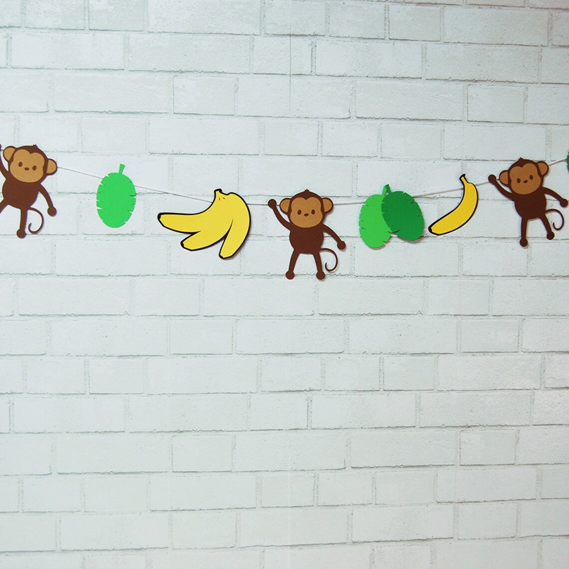 Go Bananas Banner and Garland Banana and Monkey Garland Go | Etsy
