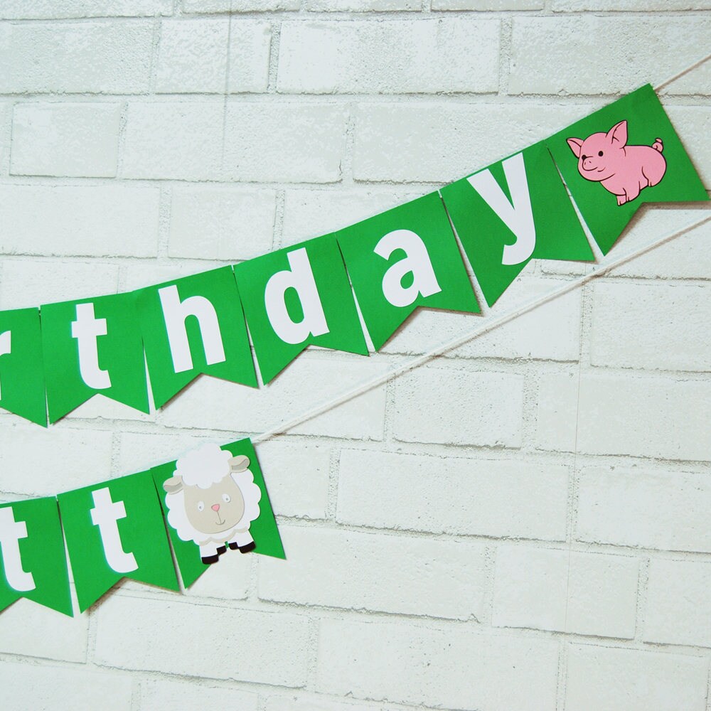 Farm Party Banner Farm Birthday Banner Barnyard Birthday | Etsy