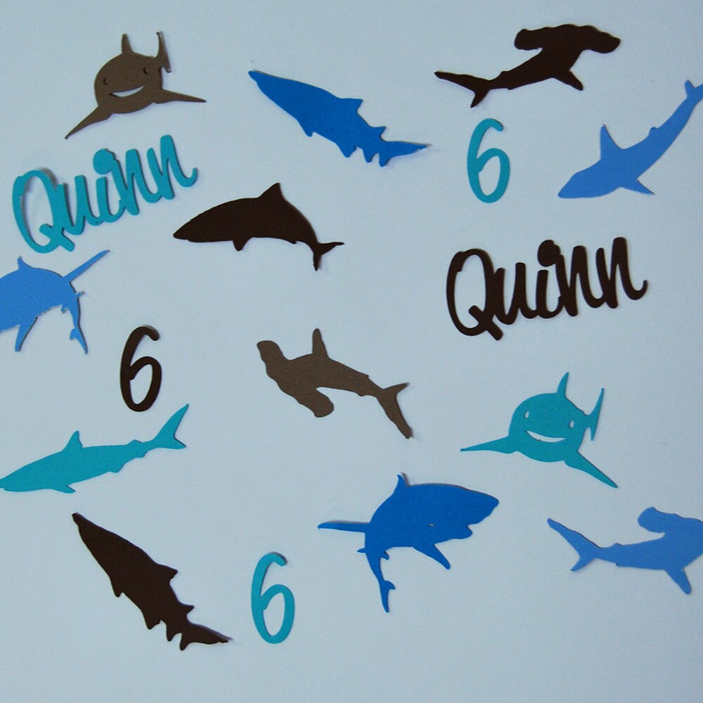 Shark Confetti Shark Party Confetti Shark Birthday Decor - Etsy