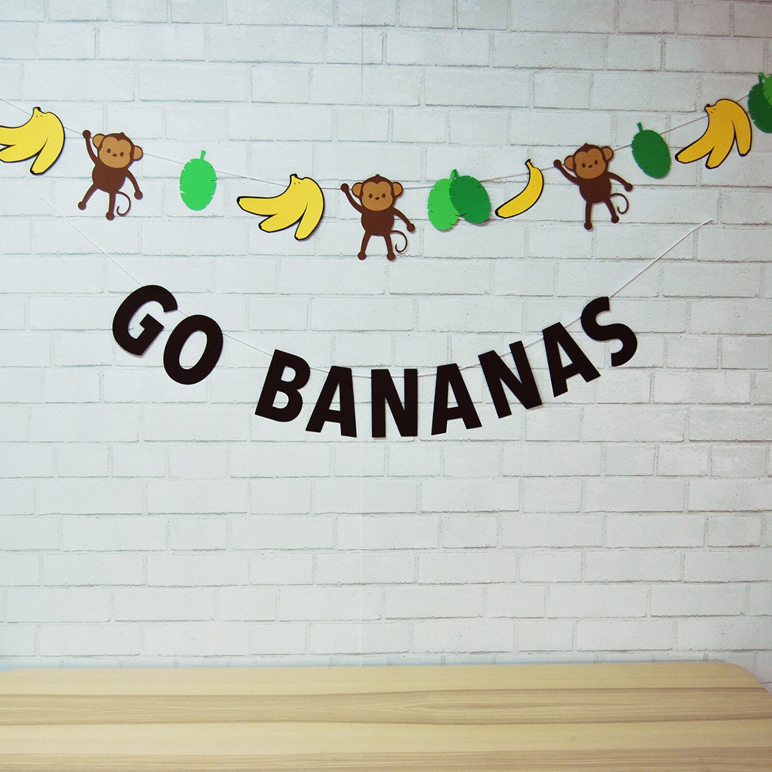 Go Bananas Banner and Garland Banana and Monkey Garland Go | Etsy