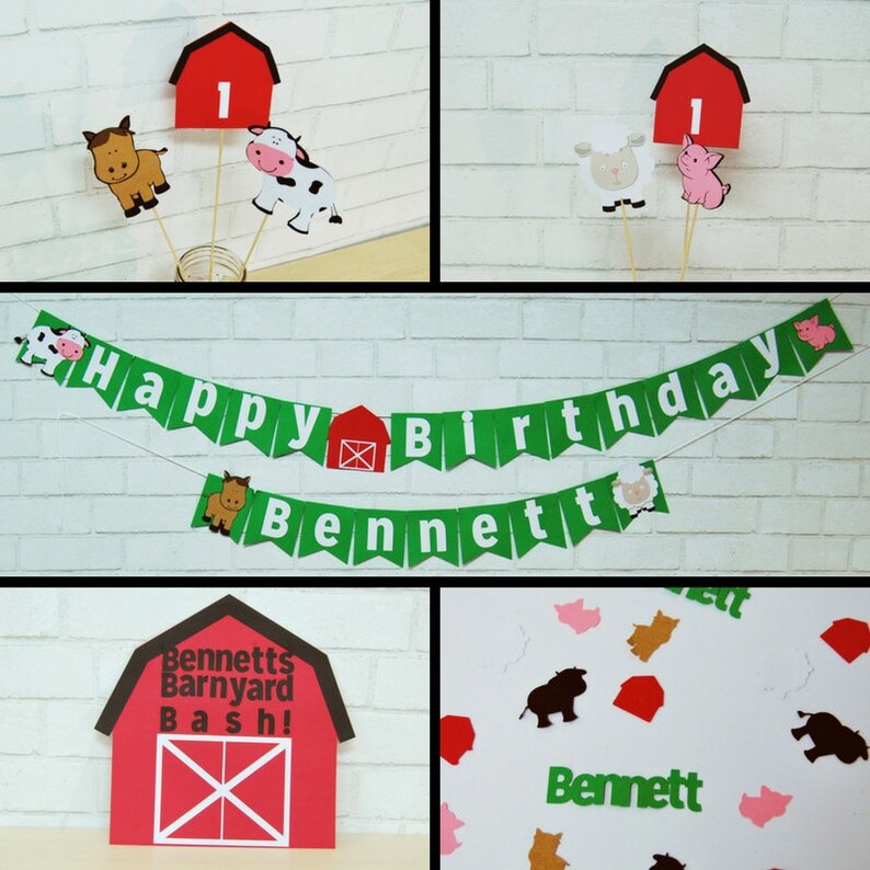 Farm Party Banner Farm Birthday Banner Barnyard Birthday - Etsy