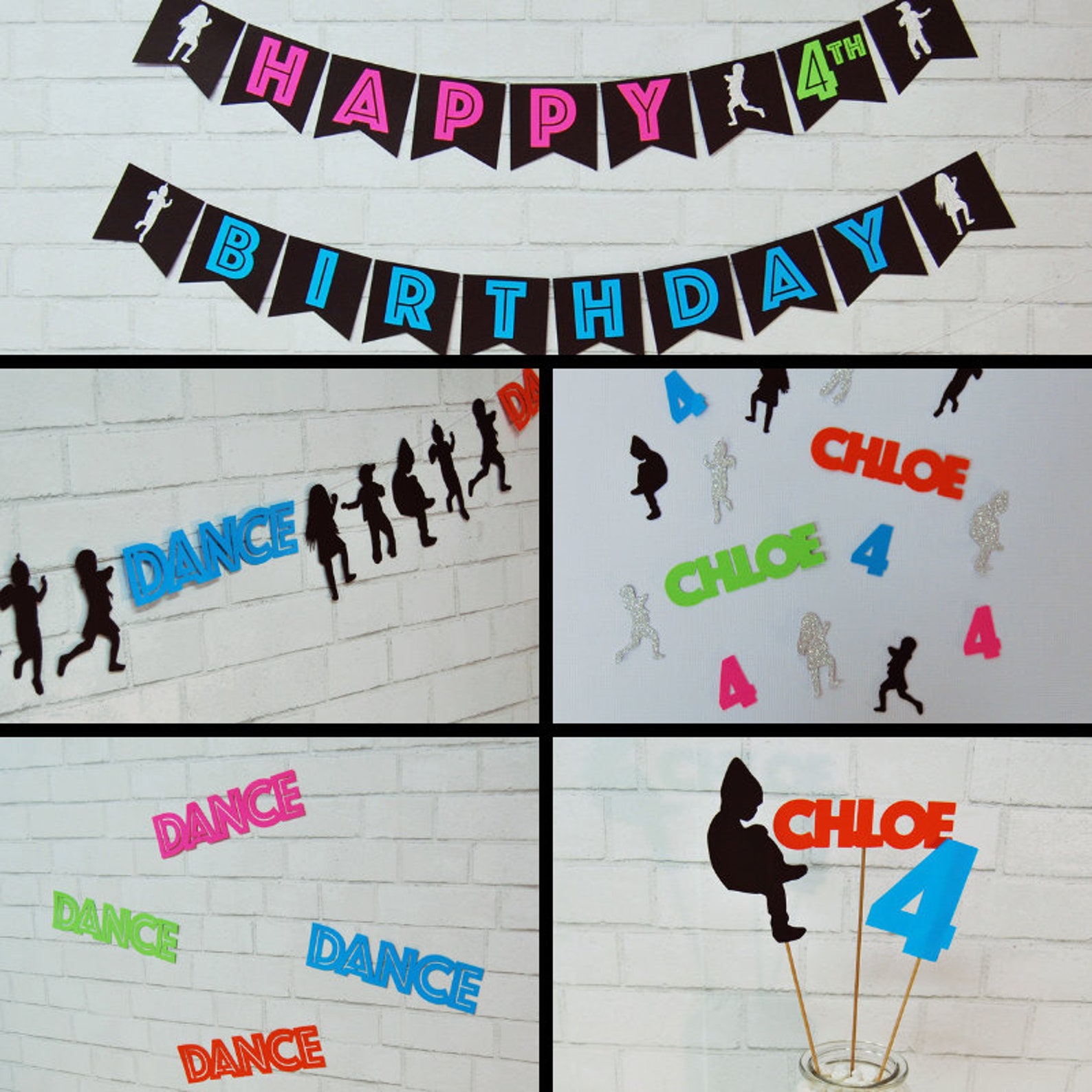 Neon Dance Party Banner Dance Birthday Banner Dance Party | Etsy