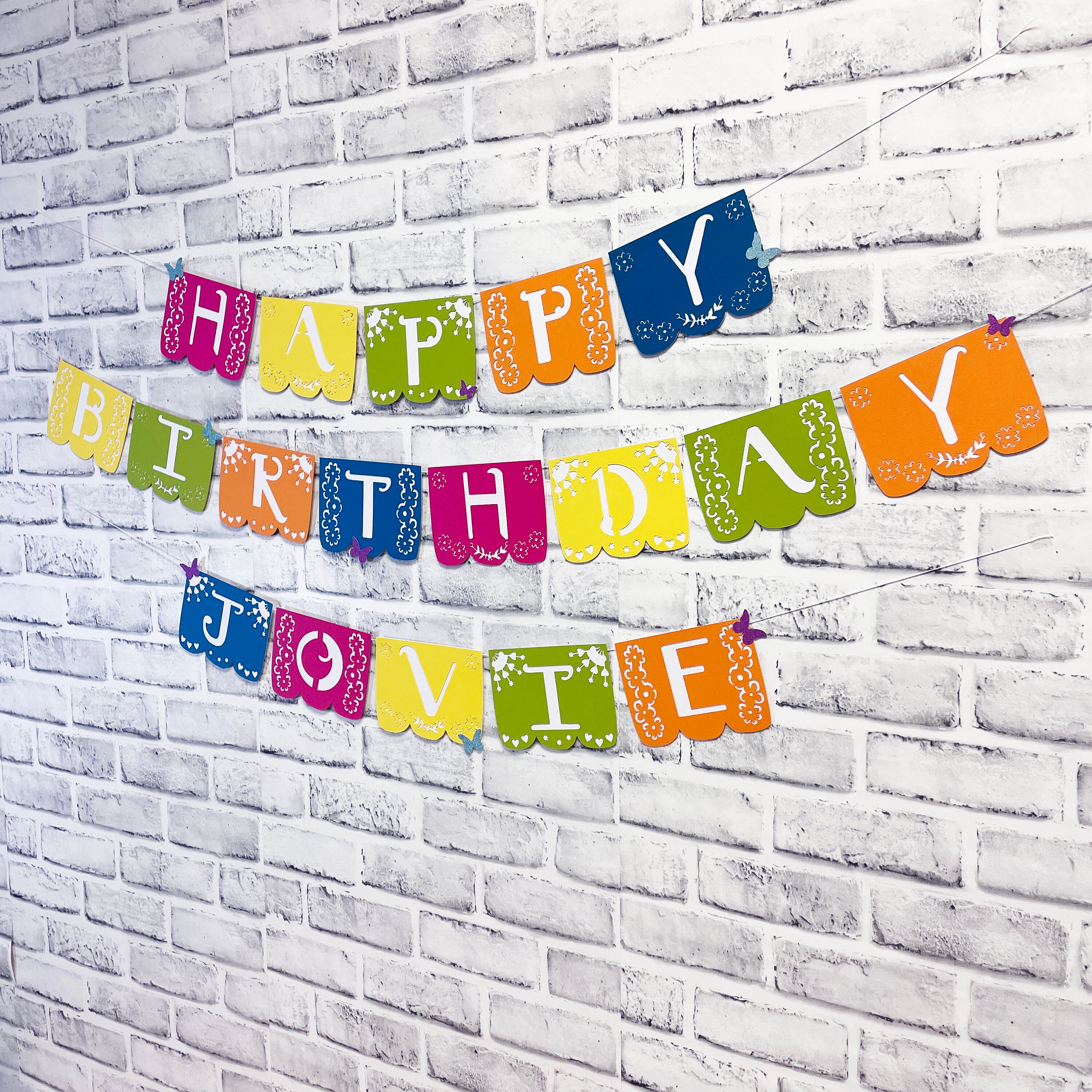 Butterfly Fiesta Birthday Banner, Mariposa Fiesta Banner, Fiesta ...