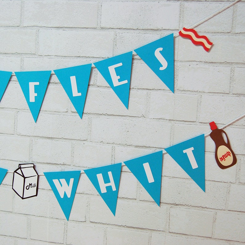 Waffle Birthday Banner Breakfast Birthday Banner Slumber - Etsy