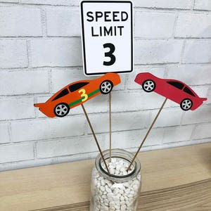 Race Car Centerpieces, Race Car Birthday Decor, Speed Limit Centerpiece ...