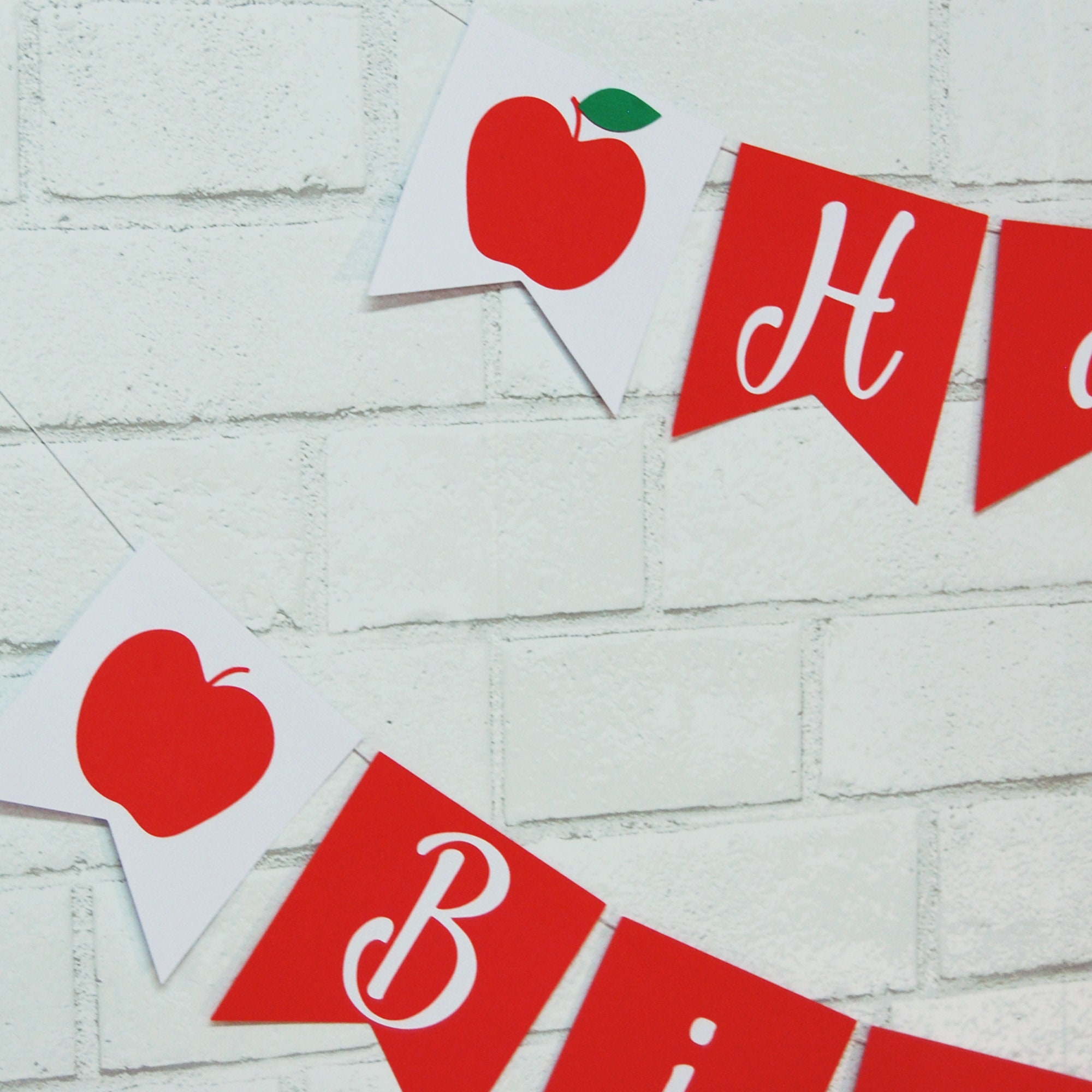 Apple Birthday Banner Apple Banner Apple Birthday | Etsy