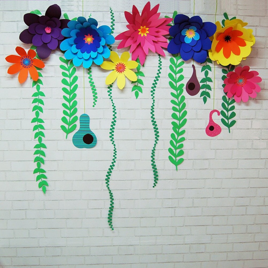 3D Flower Gourd and Vine Backdrop, Trolls Inspired Photo Background ...