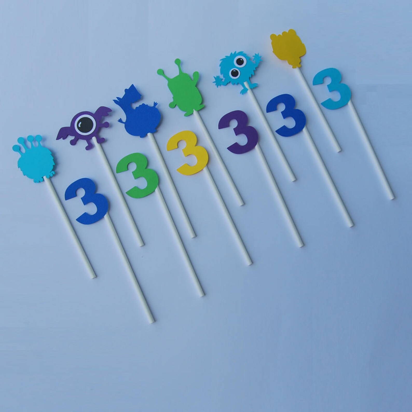 Monster Cupcake Toppers Monster Birthday Decor Monster | Etsy