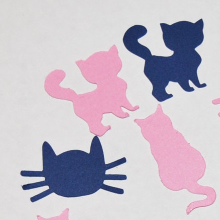 Cat Confetti Cat Party Decor Cat Party Table Decor Kitten - Etsy