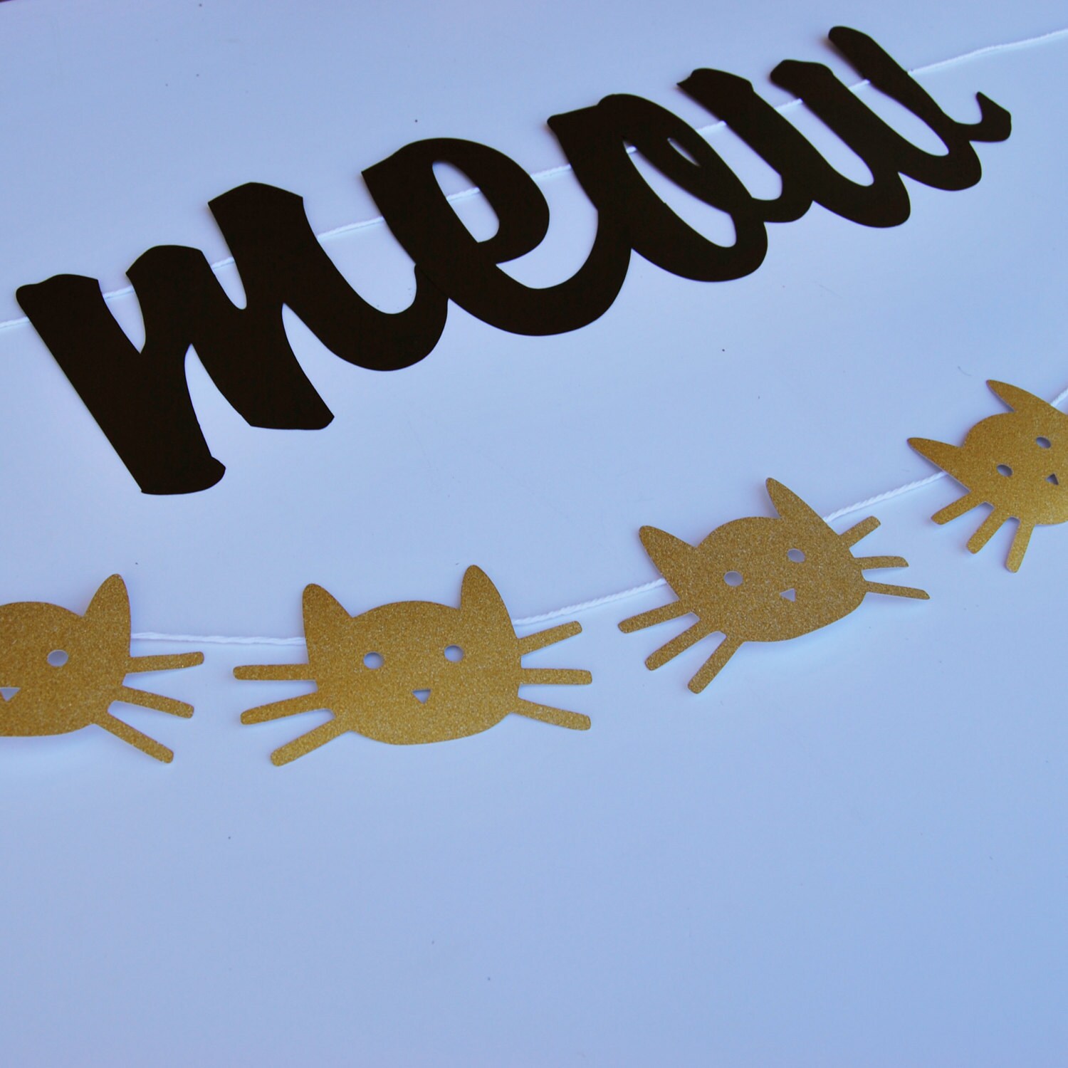 Cat Garland Meow Garland Cat Party Decor Cat Birthday - Etsy