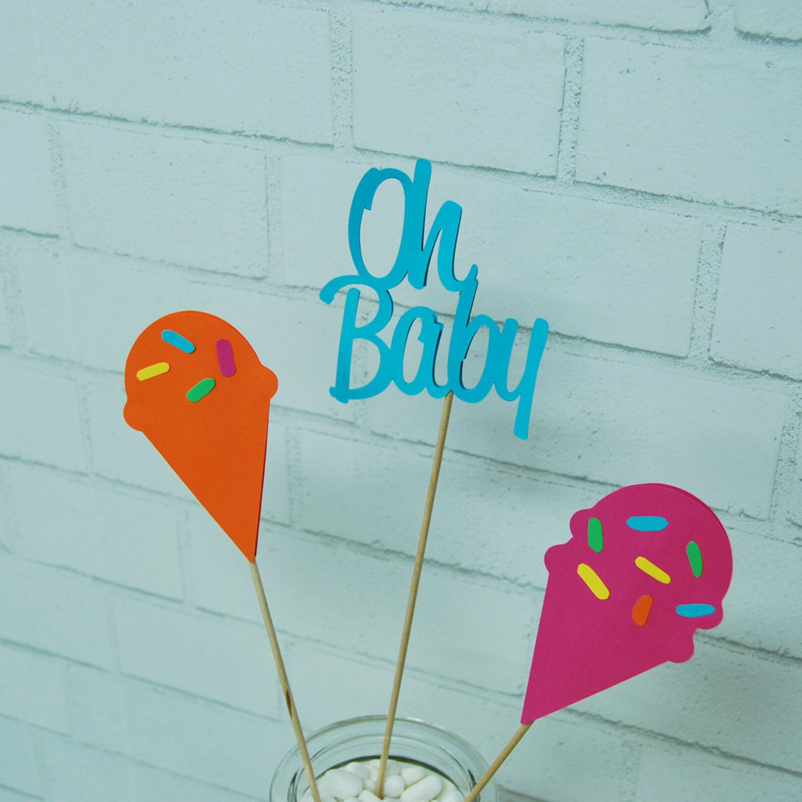 Ice Cream Sprinkle Centerpiece Sprinkled With Love Ice Cream | Etsy