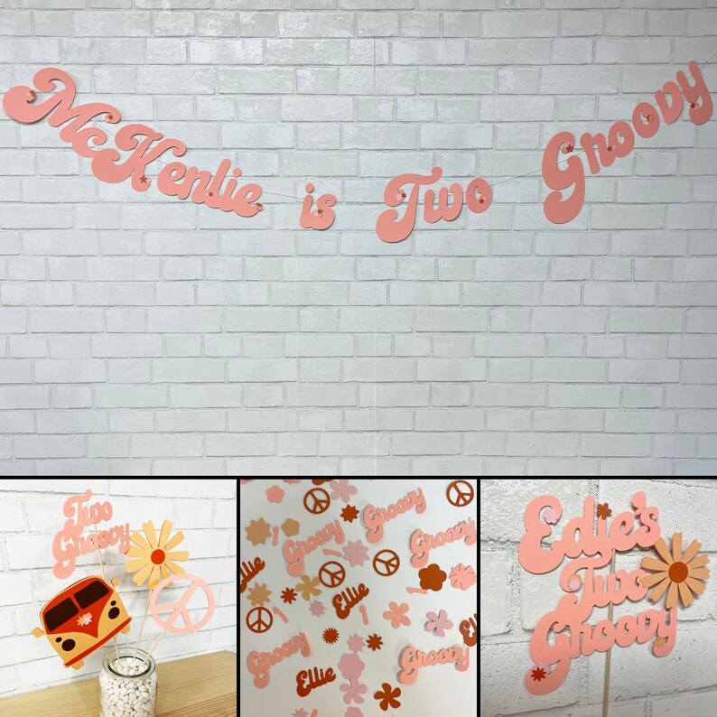 Two Groovy Party Centerpiece Two Groovy Birthday Decor - Etsy