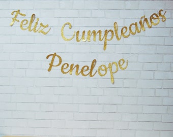Custom Feliz Cumpleaños Cake Topper, Spanish Happy Birthday Cake Topper ...